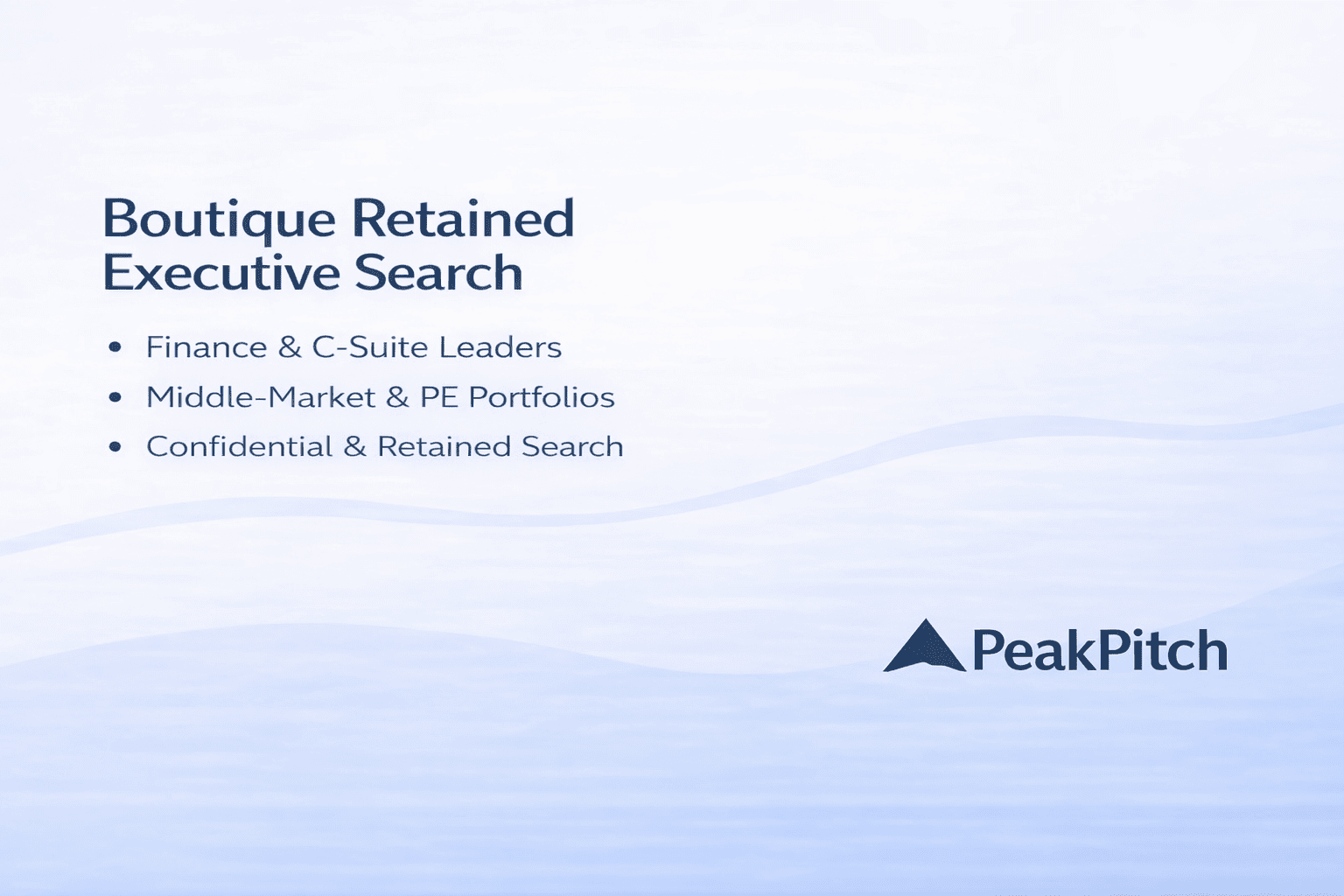 Boutique Retained Executive Search Firm | PeakPitch